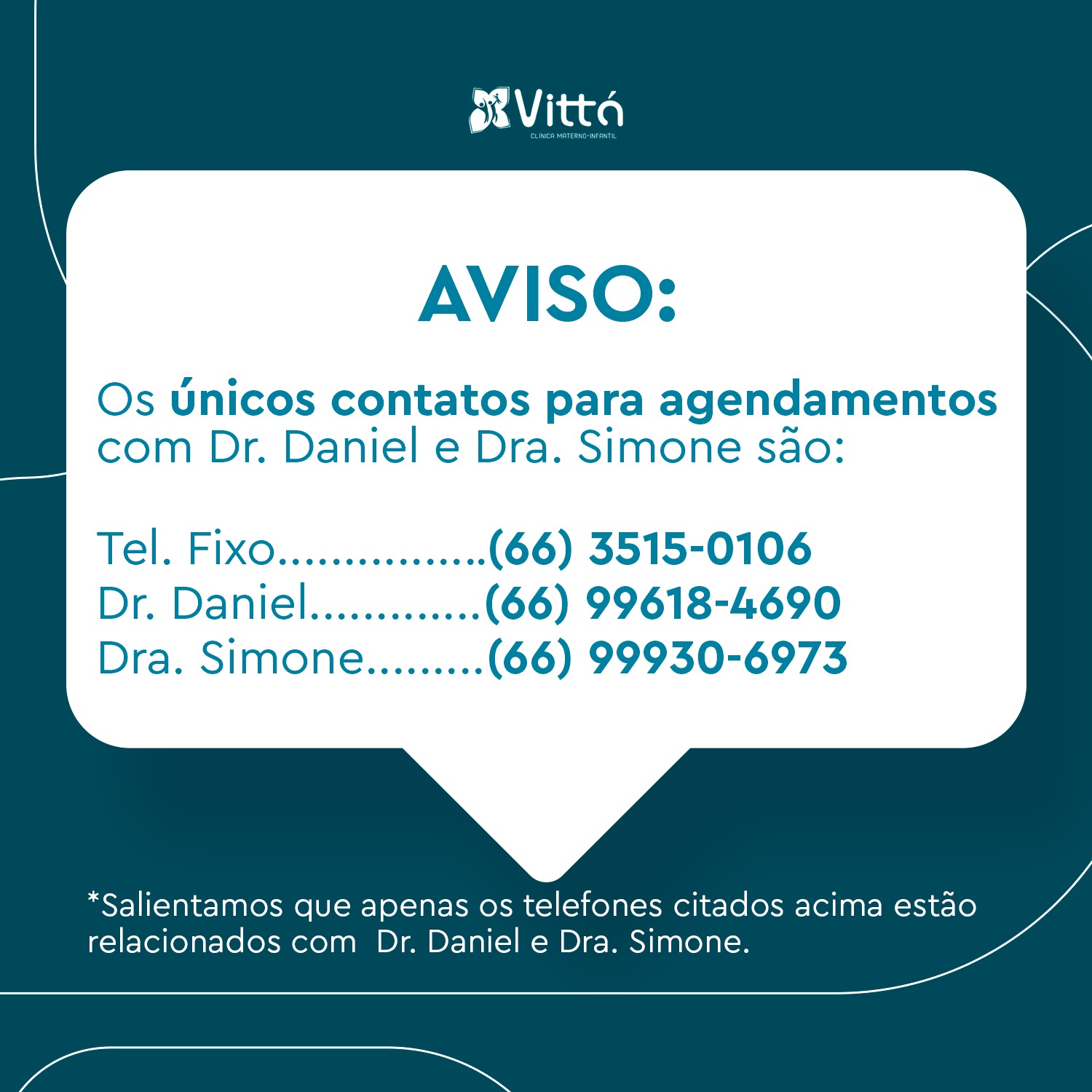 Telefones de contato do Dr. Daniel e Dra. Simone em Sinop - Vittá ...
